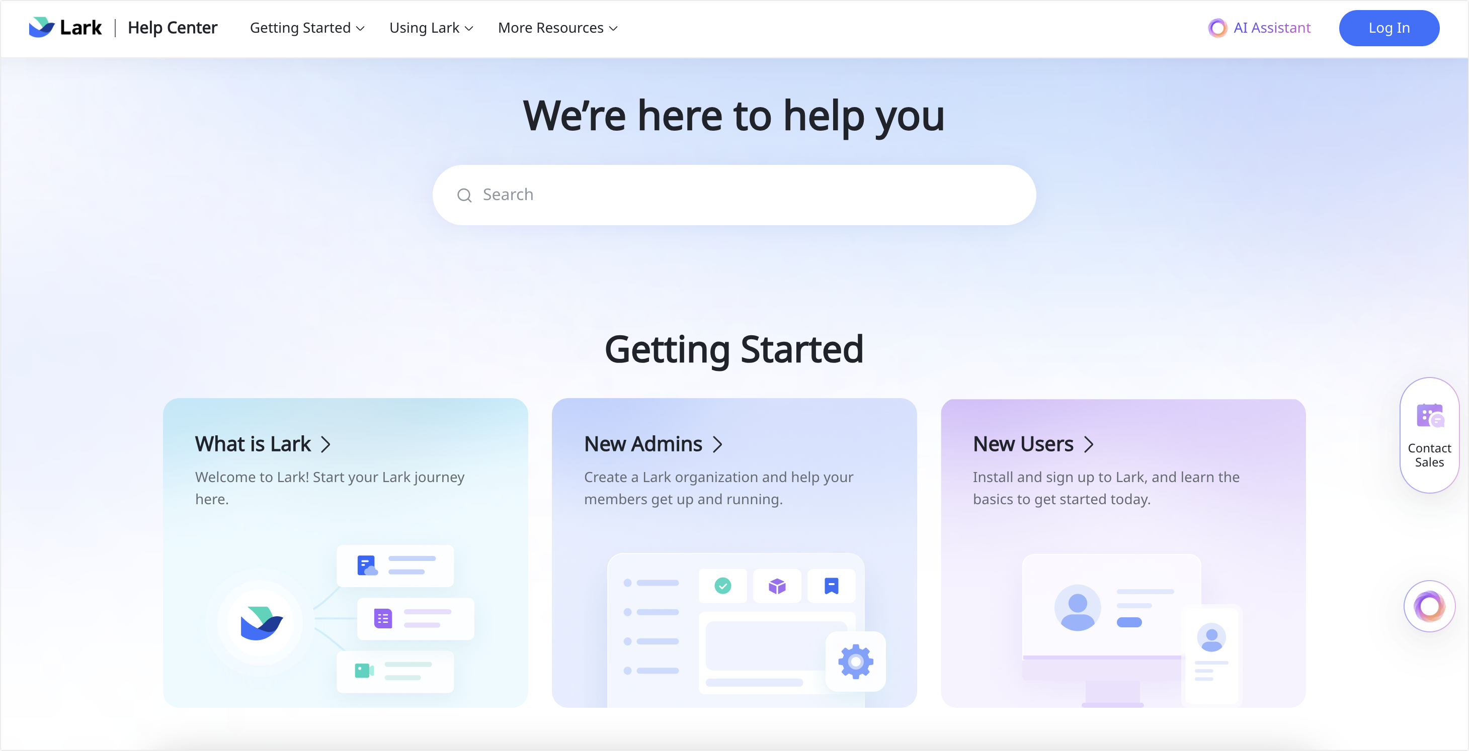 Find help and support in Lark