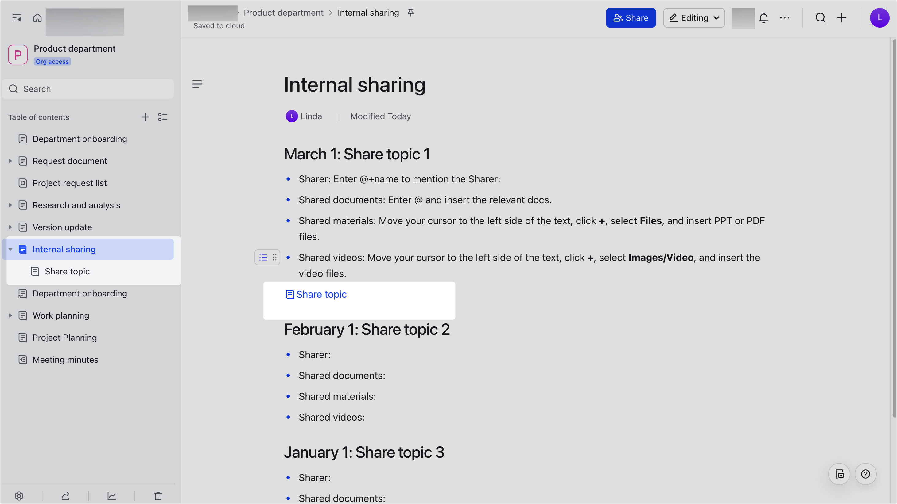 Create a sub-doc