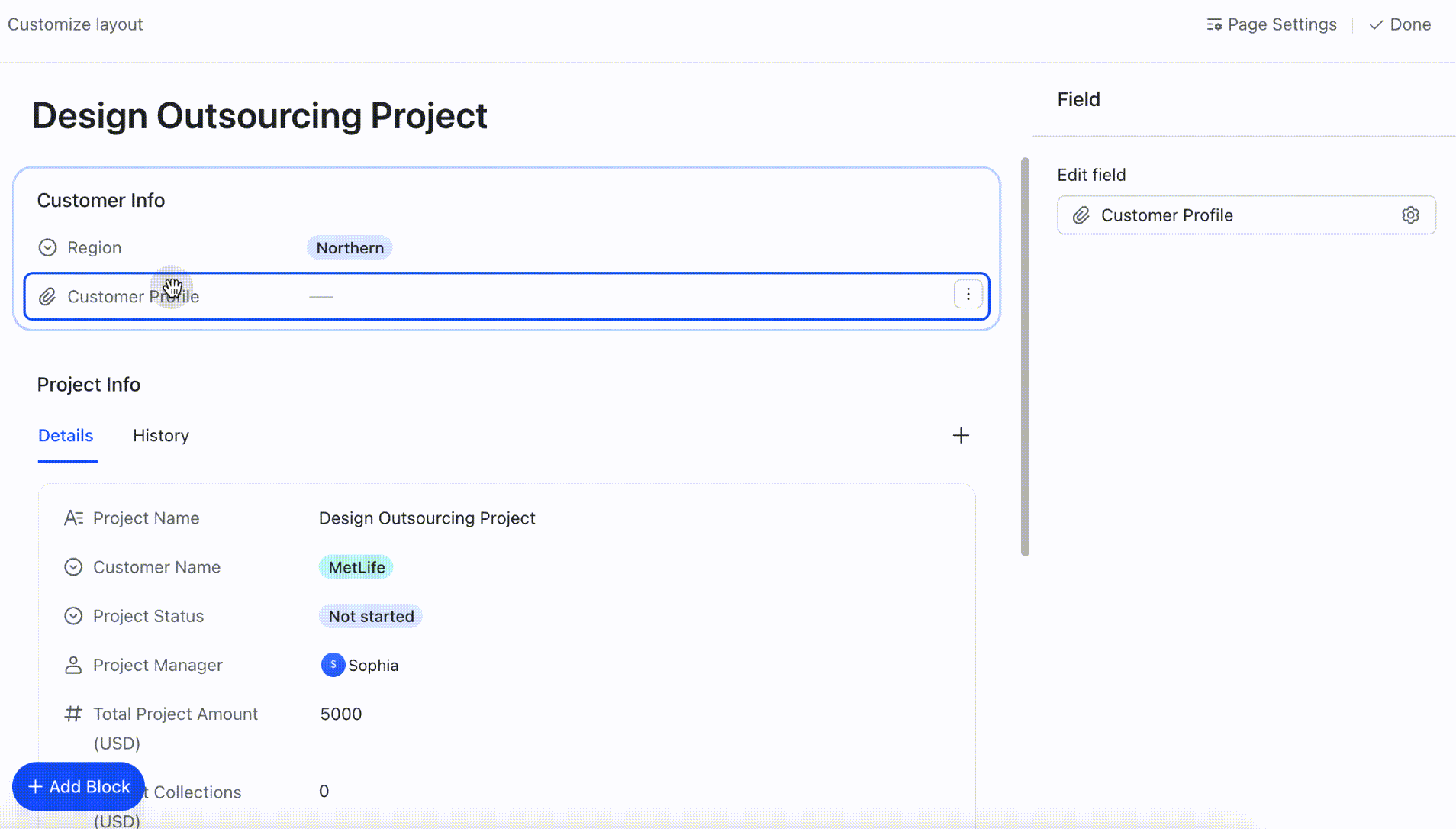 Customize record details pages