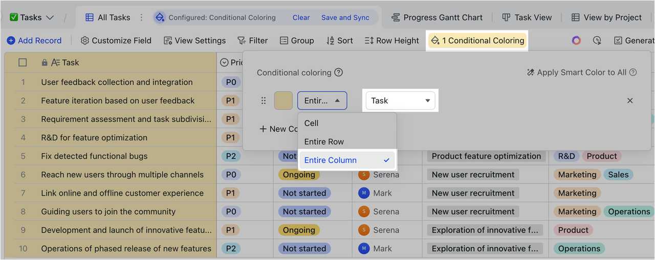 Use conditional coloring in Base