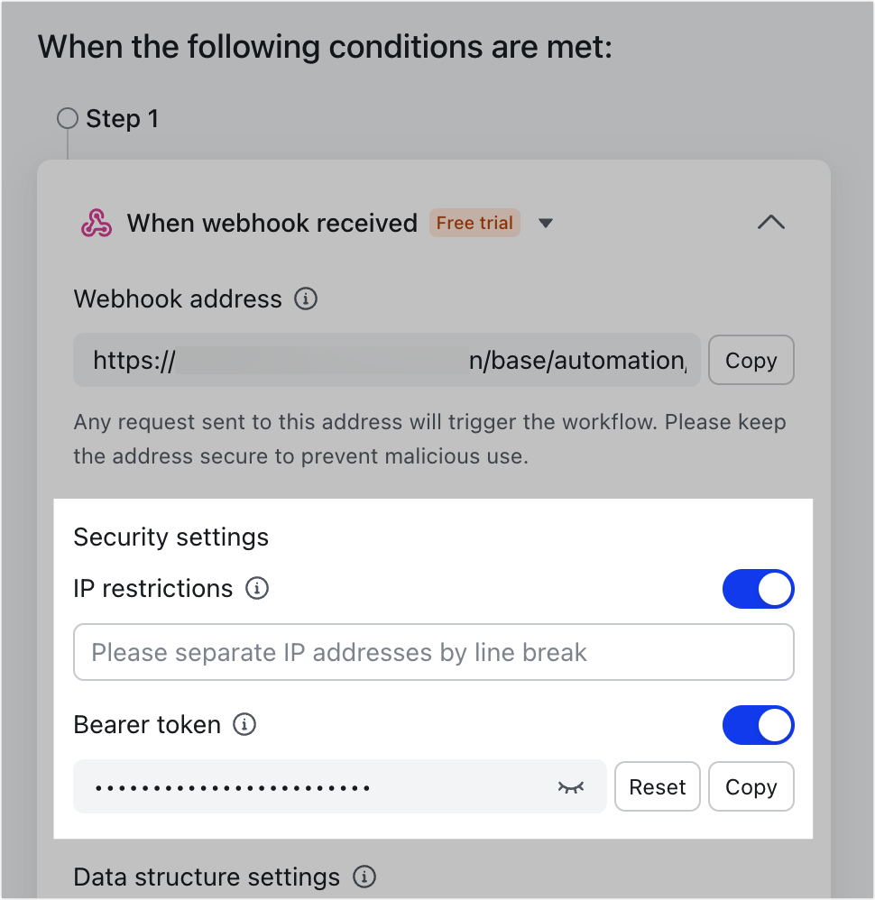 Use webhook triggers in automations