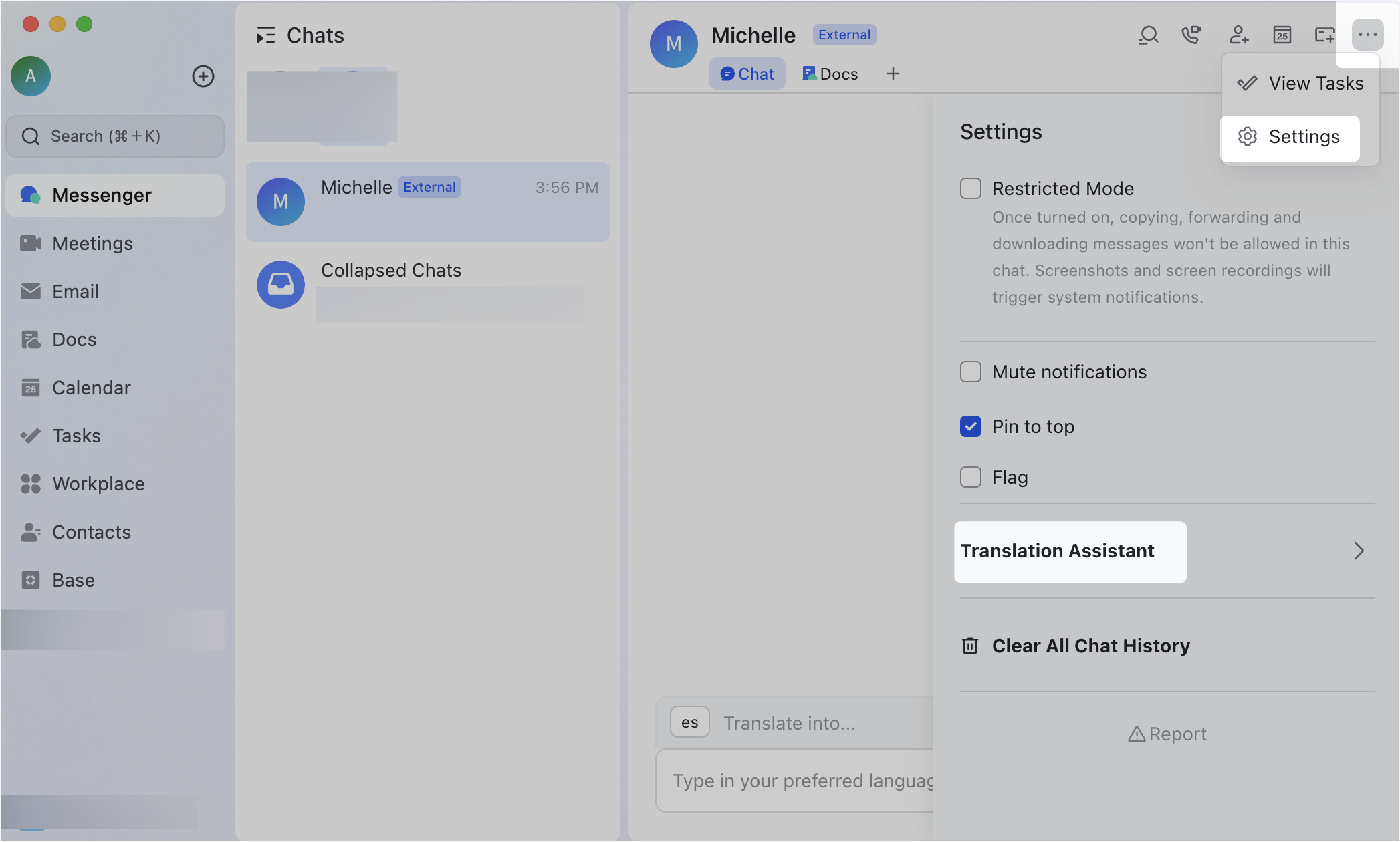 Translate as you type in chats