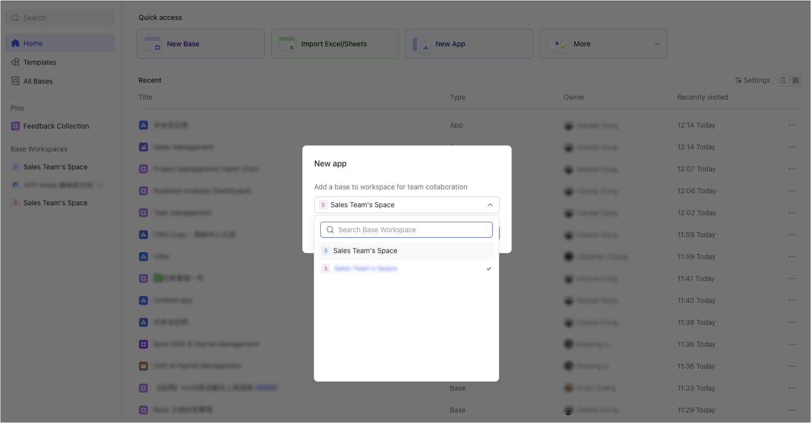 Use Base apps