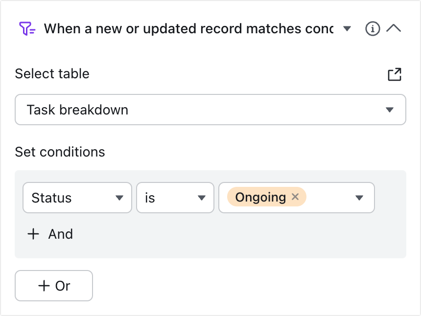 Triggers and actions for Automations