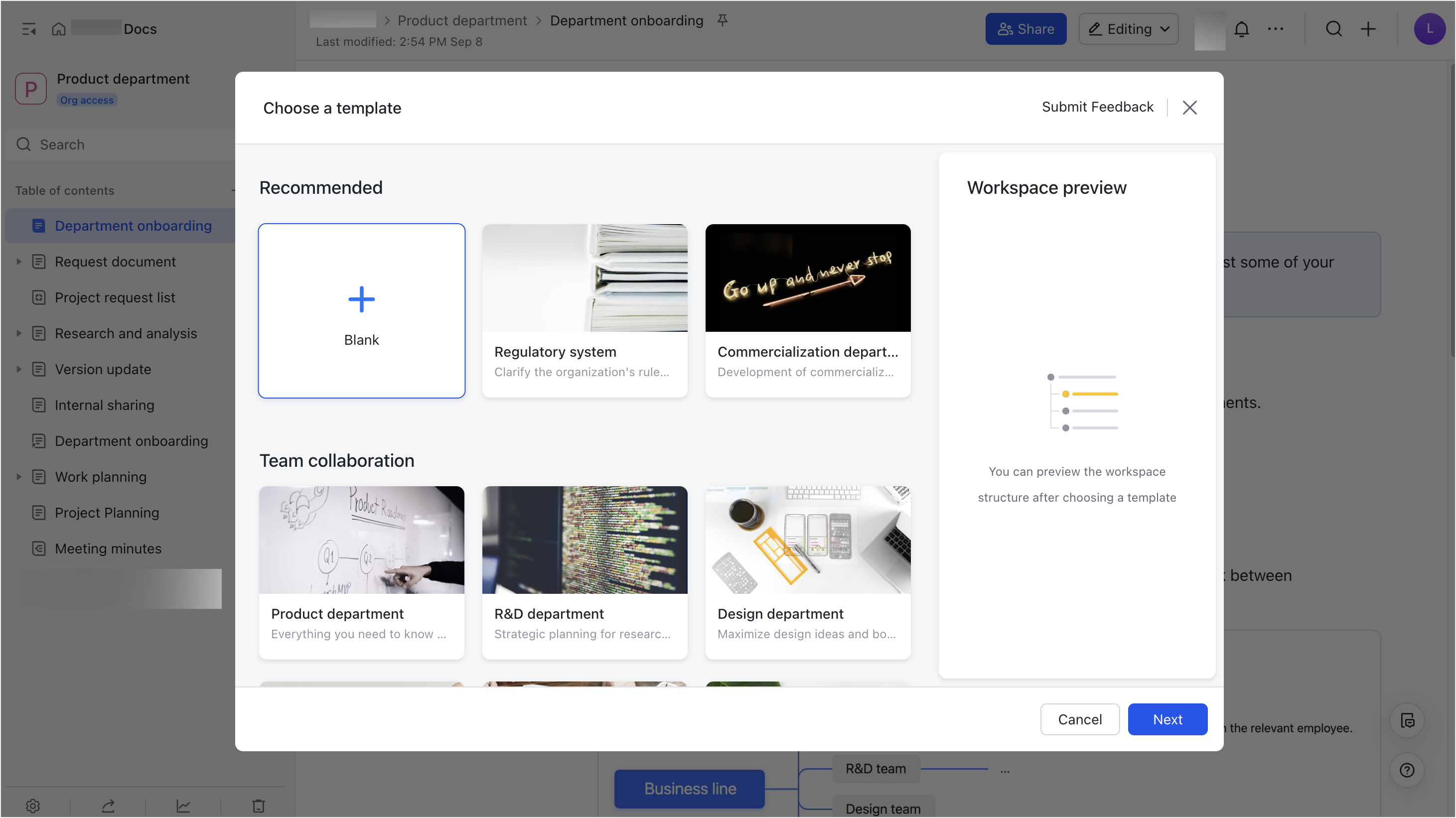 Create a wiki space