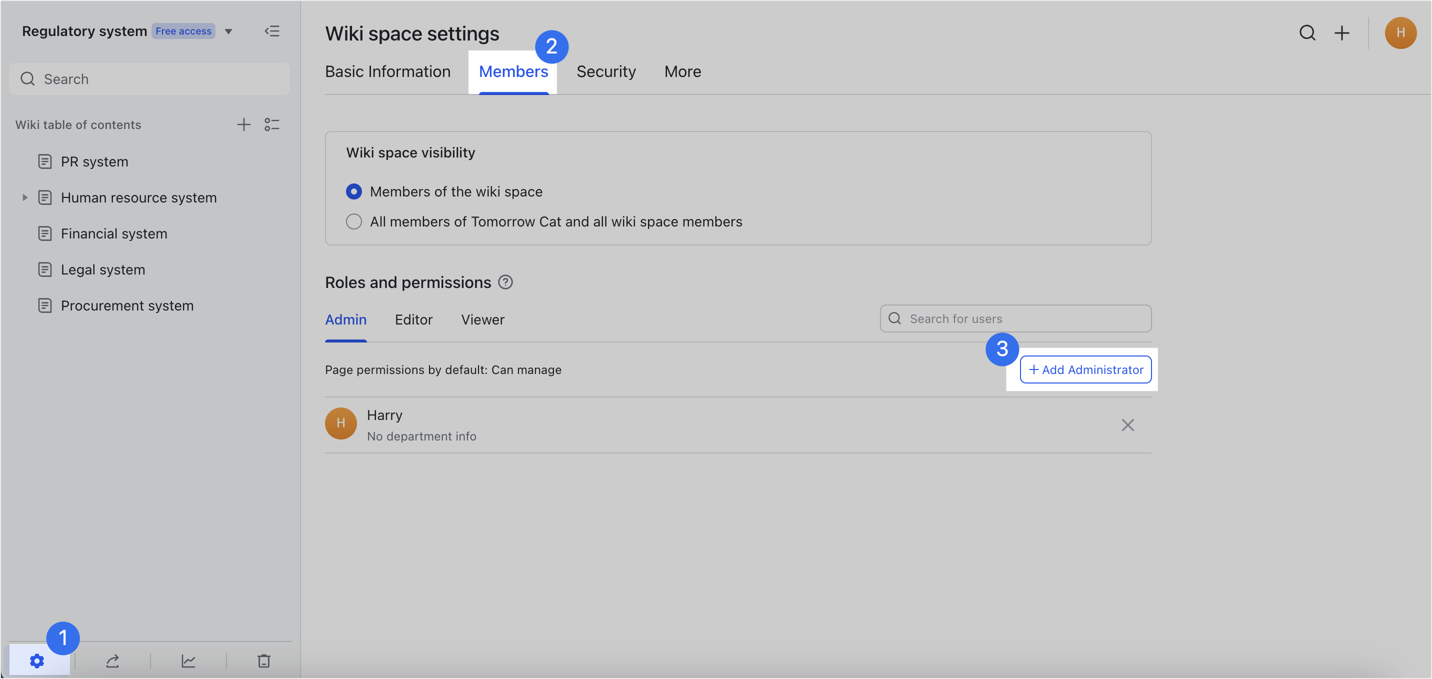 Admin | Get started with managing Wiki