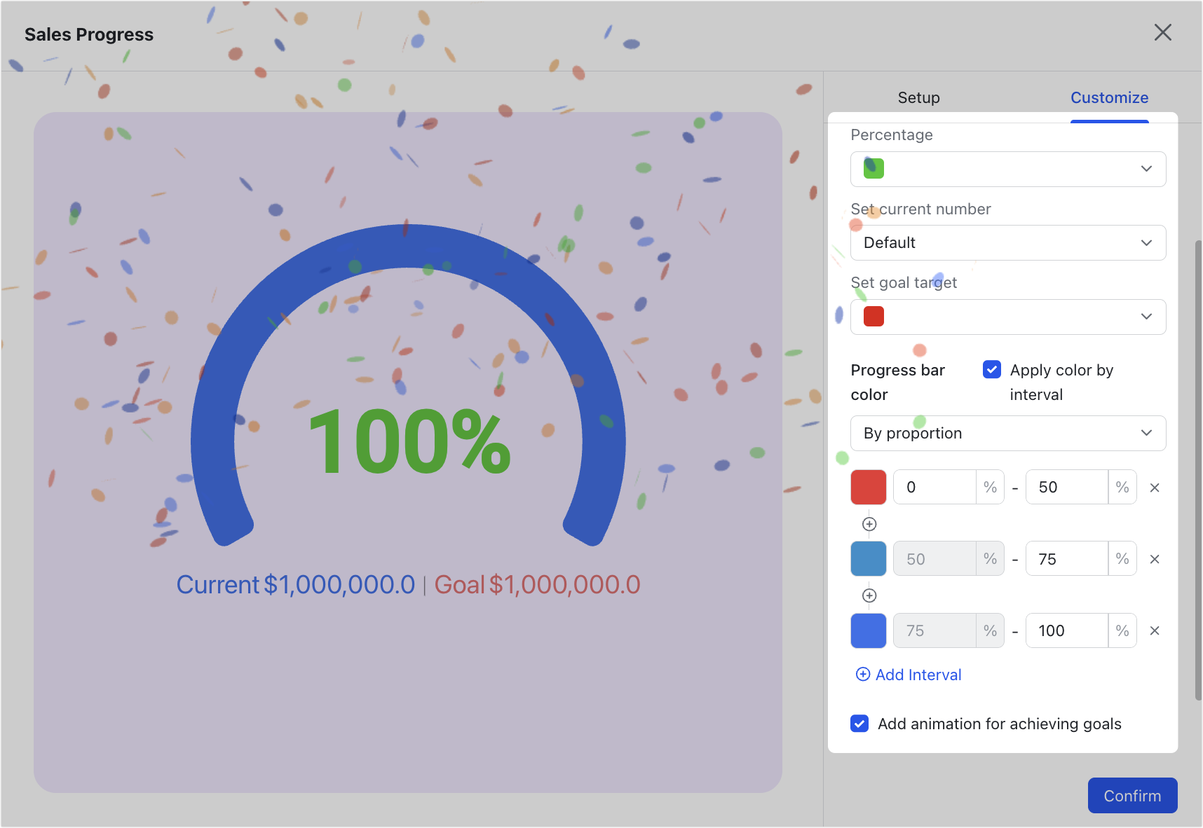 V7.43 New block type for visualizing progress in dashboards for Base!