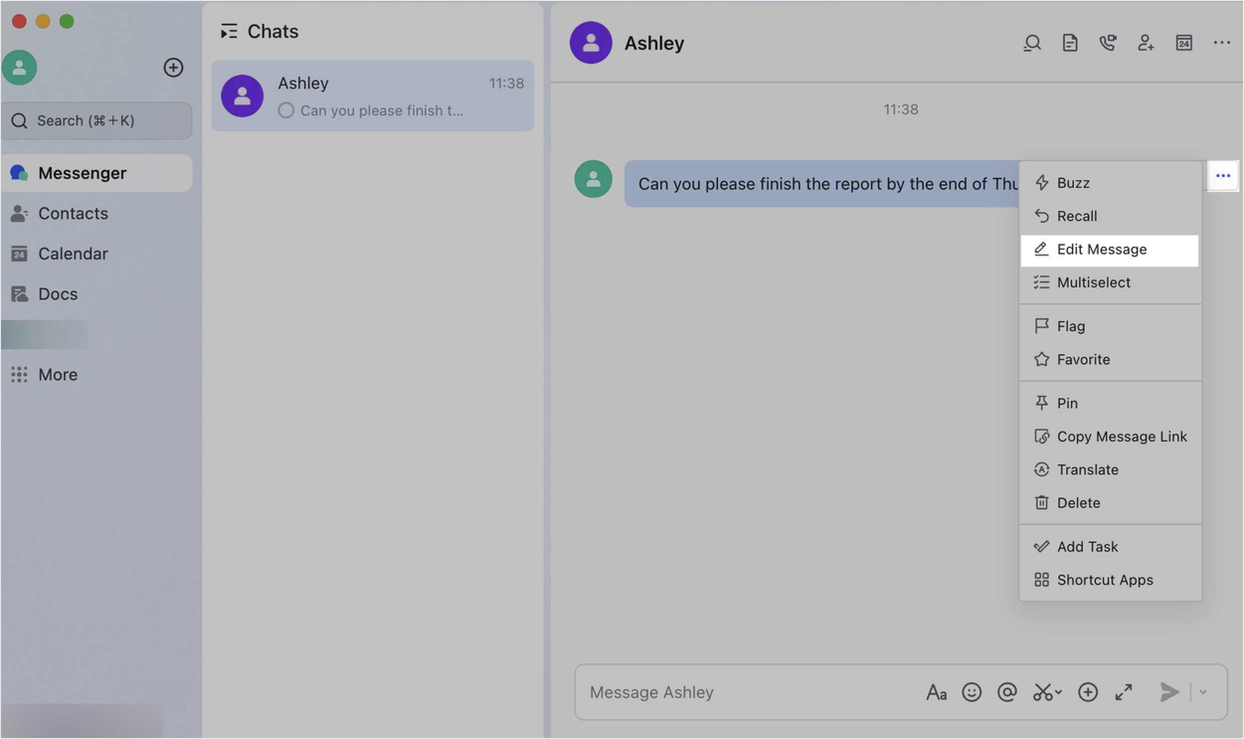 Edit sent messages