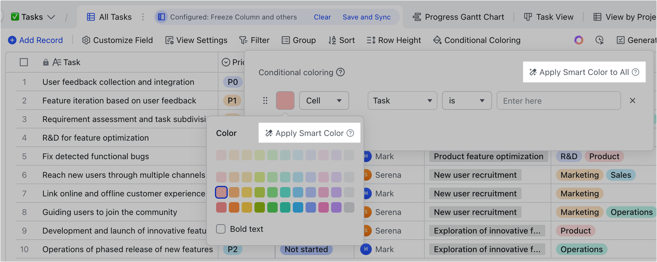 Use conditional coloring in Base