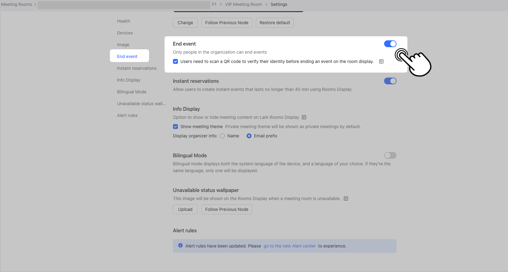 Admin | Configure Lark Rooms Display